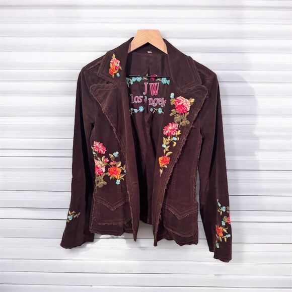 Johnny Was | Jackets & Coats | Johnny Was Brown Embroidered Corduroy ...